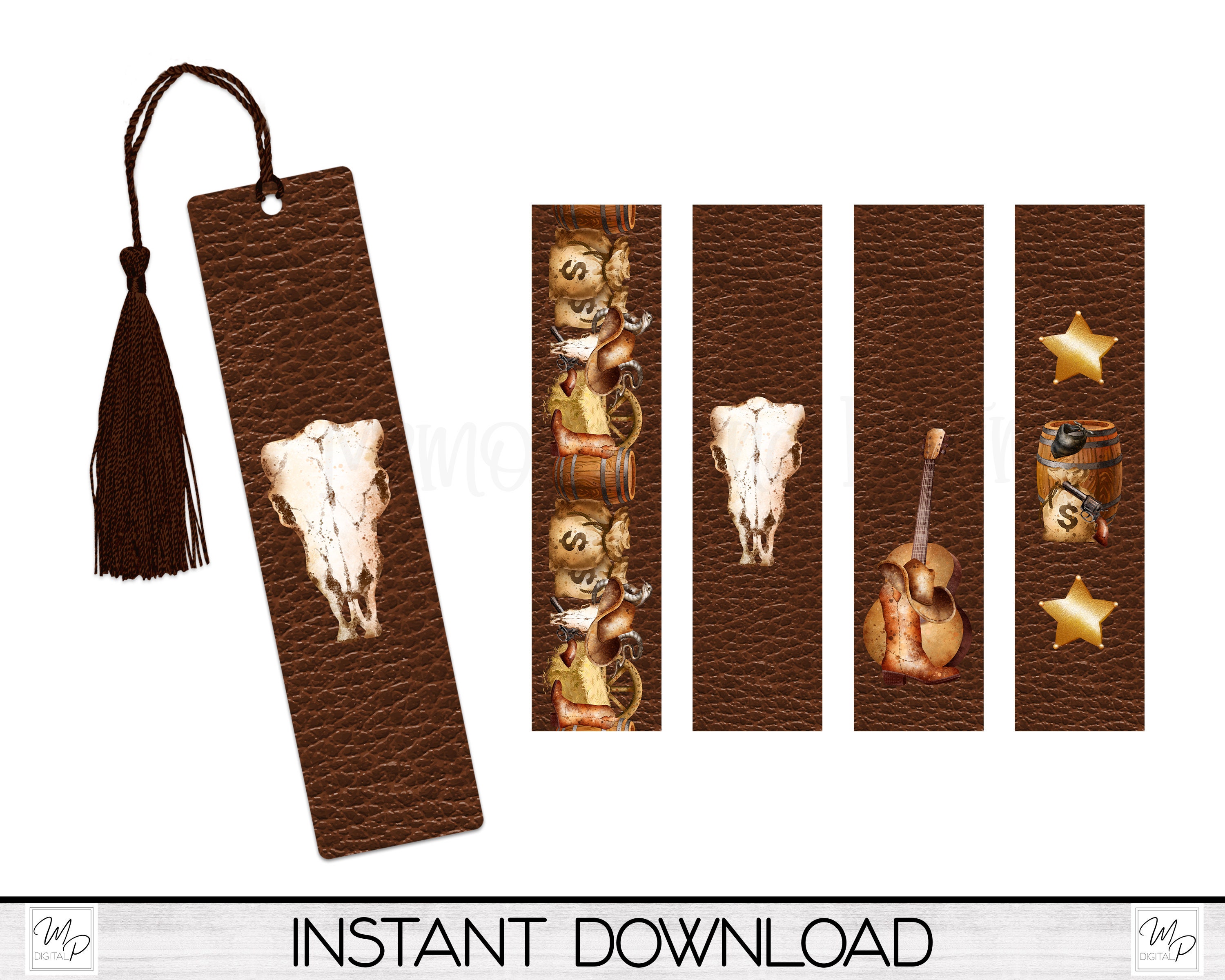 Western Cowboy Bookmark PNG for Sublimation Bookmark for Men - Etsy