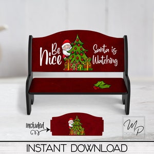 Christmas Santa Bench PNG for Sublimation, Sublimation Design for ...