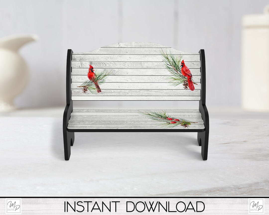 Cardinal Bench PNG for Sublimation, Sublimation Design for Tiered Tray ...
