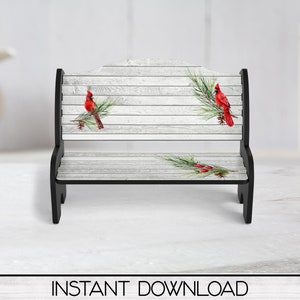 Cardinal Bench PNG for Sublimation, Sublimation Design for Tiered Tray ...