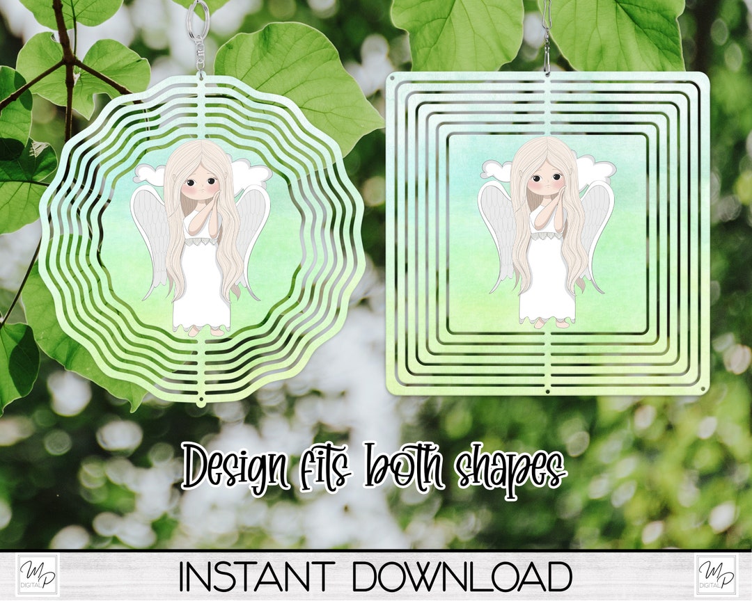 Angel Wind Spinner PNG Design for Sublimation, Garden Spinner Design ...