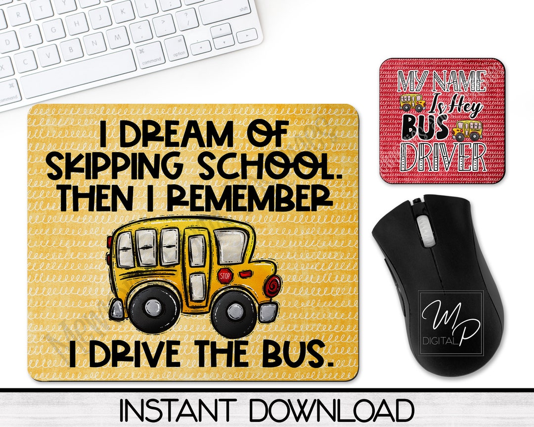 Bus Driver Mouse Pad and Coaster Desk Set Sublimation Digital Download ...