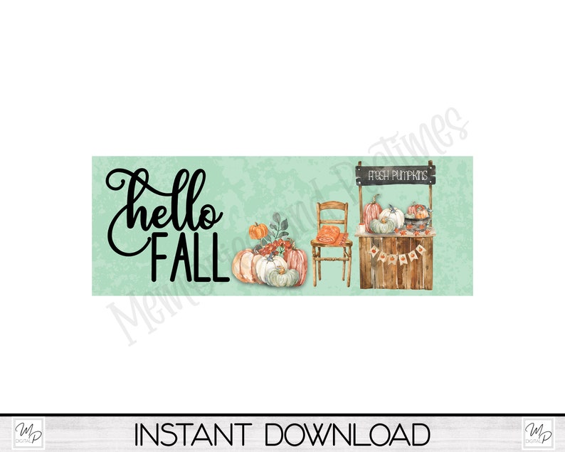 Hello Fall Door Sign PNG Rectangle Door Sign Digital Download - Etsy