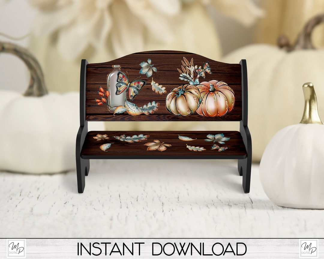 Fall Pumpkin Bench PNG for Sublimation, Autumn Sublimation Design ...
