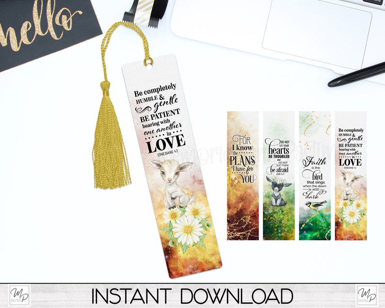 Christian Bookmark PNG for Sublimation, Bible Verse Bookmark ...