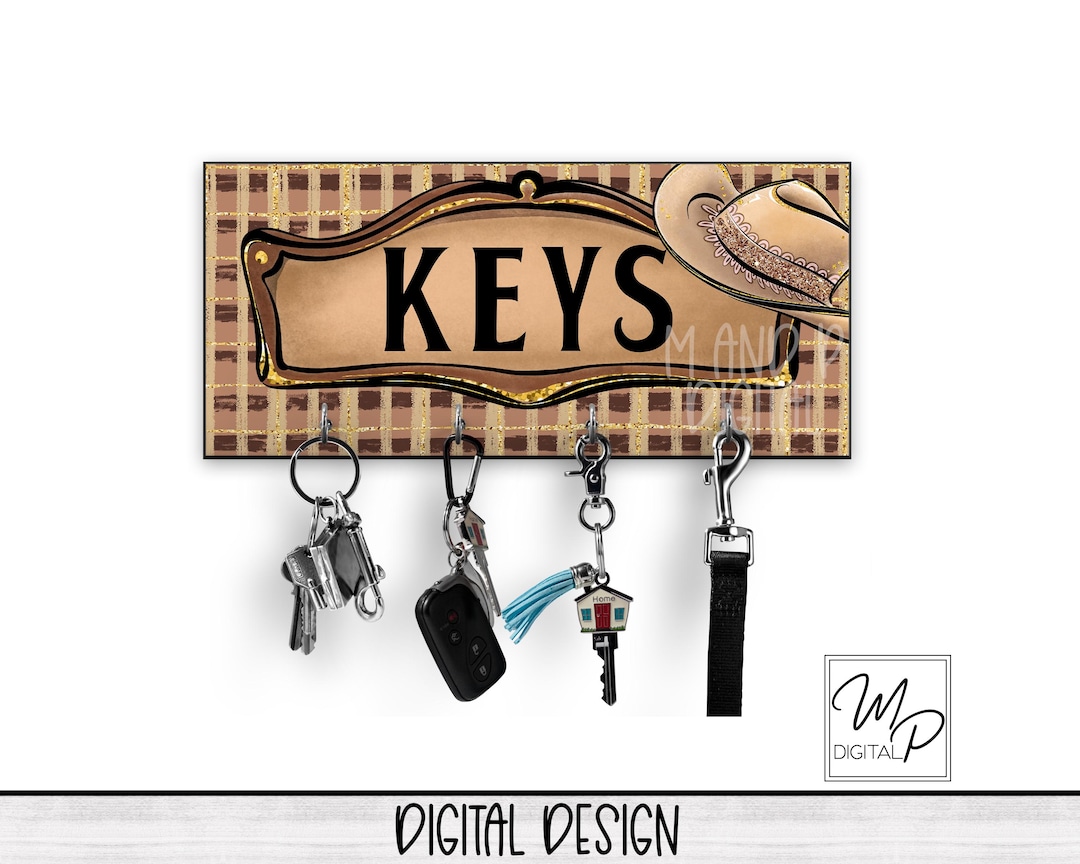 Western Cowboy Key Hanger PNG Sublimation Design, Key Holder Digital ...