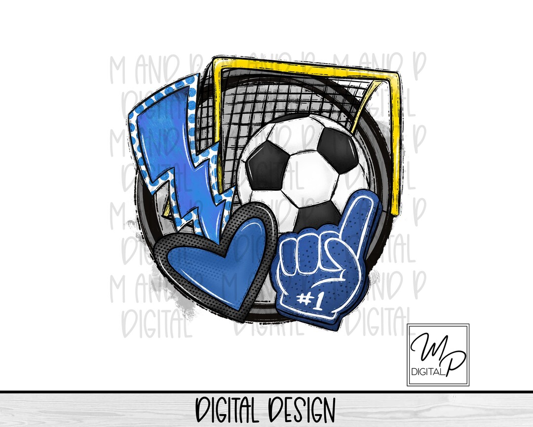 Blue Soccer PNG, Sports Sublimation PNG Design for Shirt or Canvas Tote ...