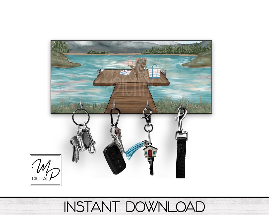 Lake Key Hanger PNG Sublimation Design, Key Holder Digital Download ...
