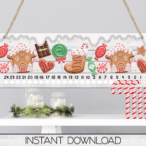 Christmas Sweets Candy Cane Countdown Sign PNG Sublimation Digital ...