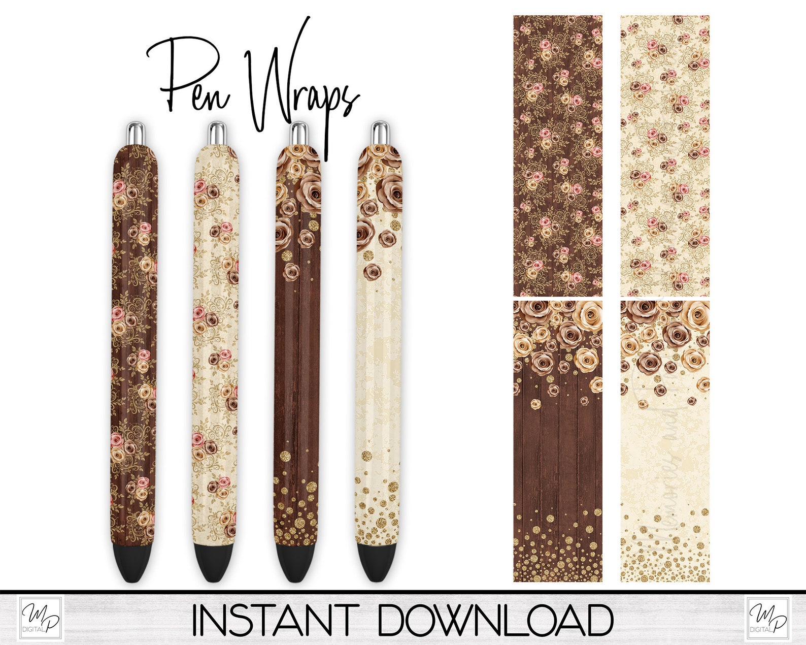 Fall Floral Epoxy Pen Wrap PNG Design Digital Download Ink - Etsy