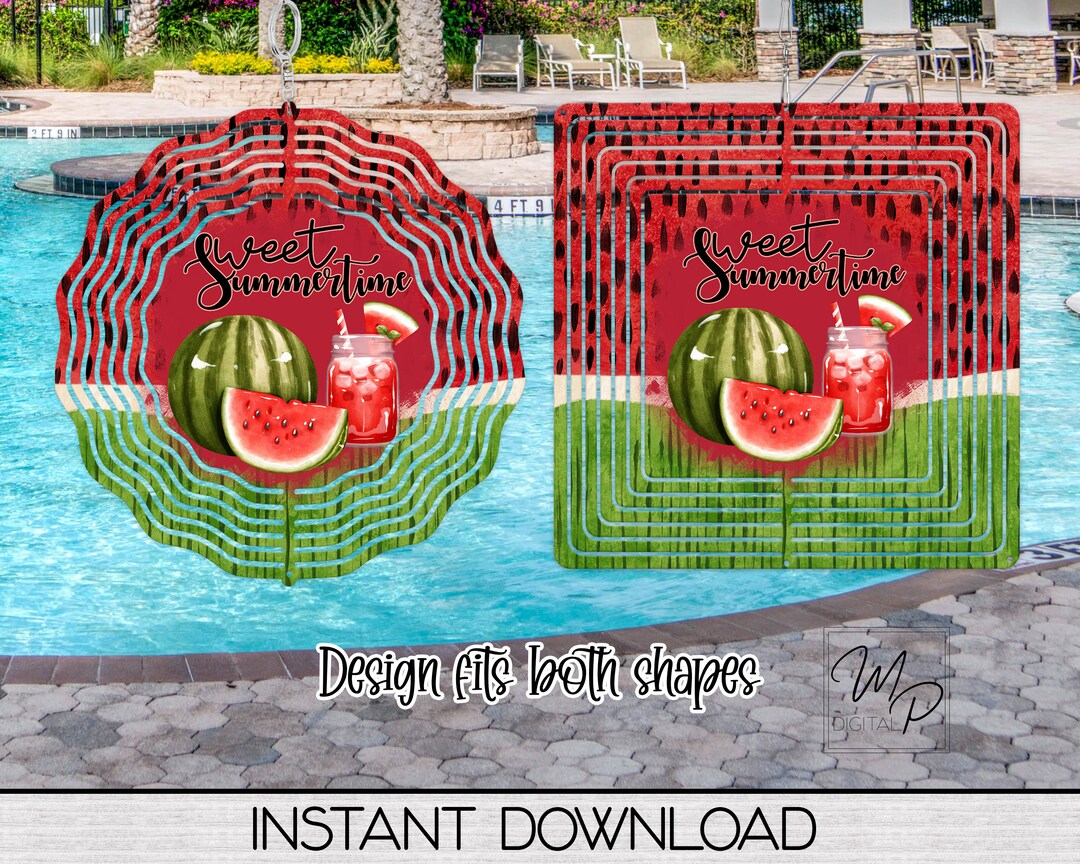 Watermelon Wind Spinner PNG Design for Sublimation, Sweet Summertime ...