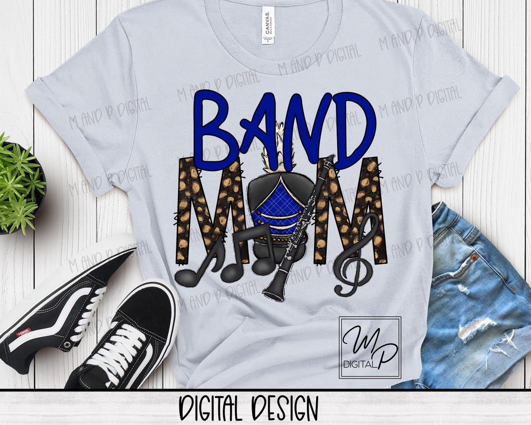 Blue Clarinet Band Mom PNG, Sports Sublimation PNG Design for Shirt or ...