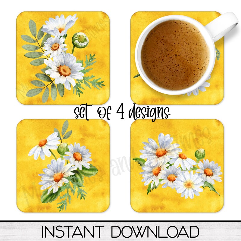 Daisy Coasters - Etsy
