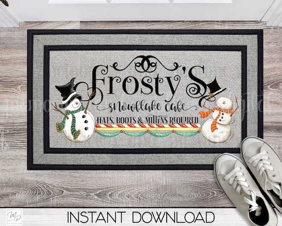 Frosty's Snowman Door Mat Sublimation Design Download Rug - Etsy