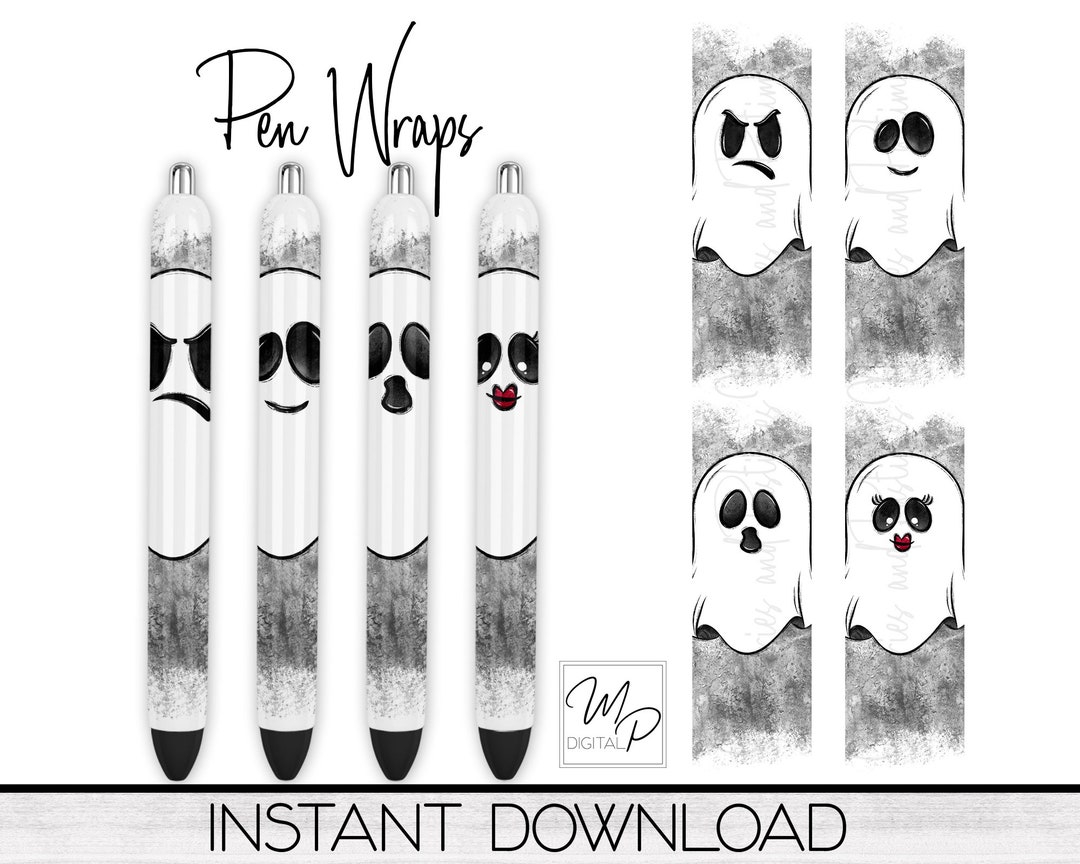 Cute Halloween Ghosts Epoxy Pen Wrap PNG Design Digital Download, Ink ...