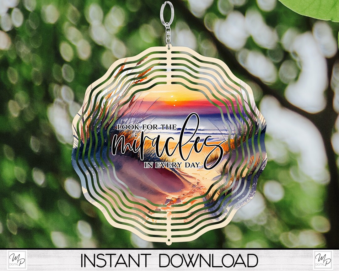 Beach Wind Spinner PNG Design for Sublimation, Garden Spinner Design ...