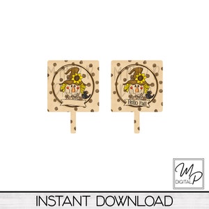 Hello Fall Scarecrow PNG Design for Sublimation of Square Cake Toppers ...