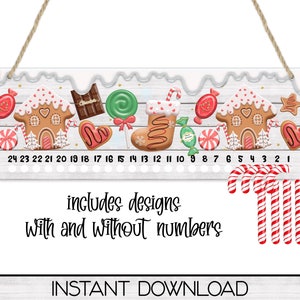 Christmas Sweets Candy Cane Countdown Sign PNG Sublimation Digital ...