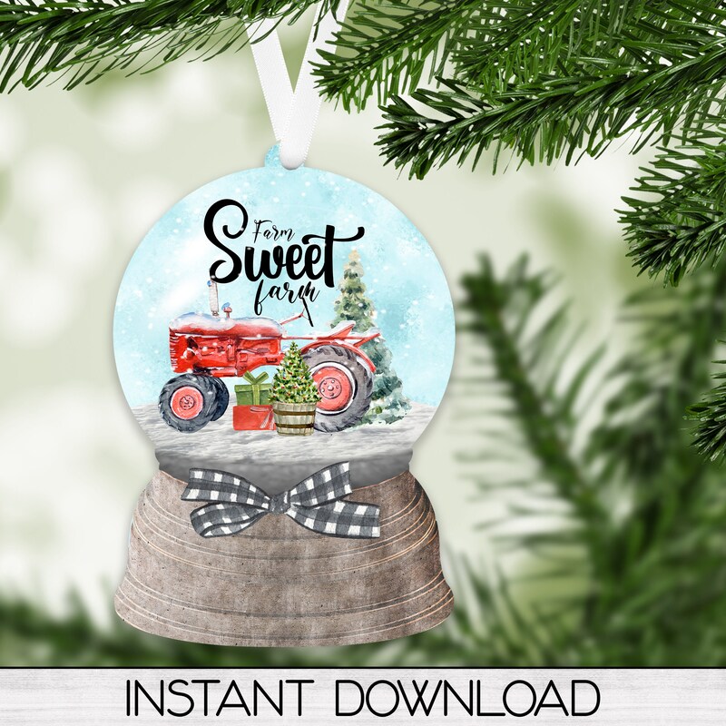 Farm Christmas Snow Globe - Etsy