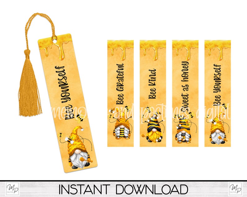 Bee Gnome Bookmark PNG for Sublimation, Bookmark Sublimation Design ...