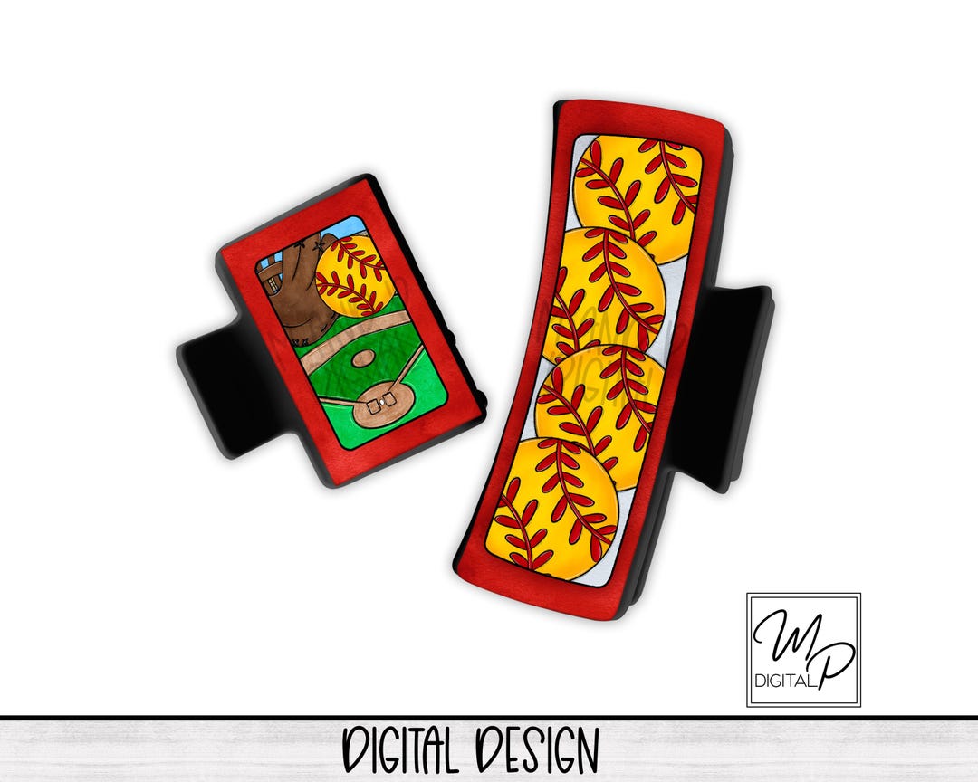 Softball Mom Team Spirit PNG Design for Sublimation of Hair Clips, Hair ...