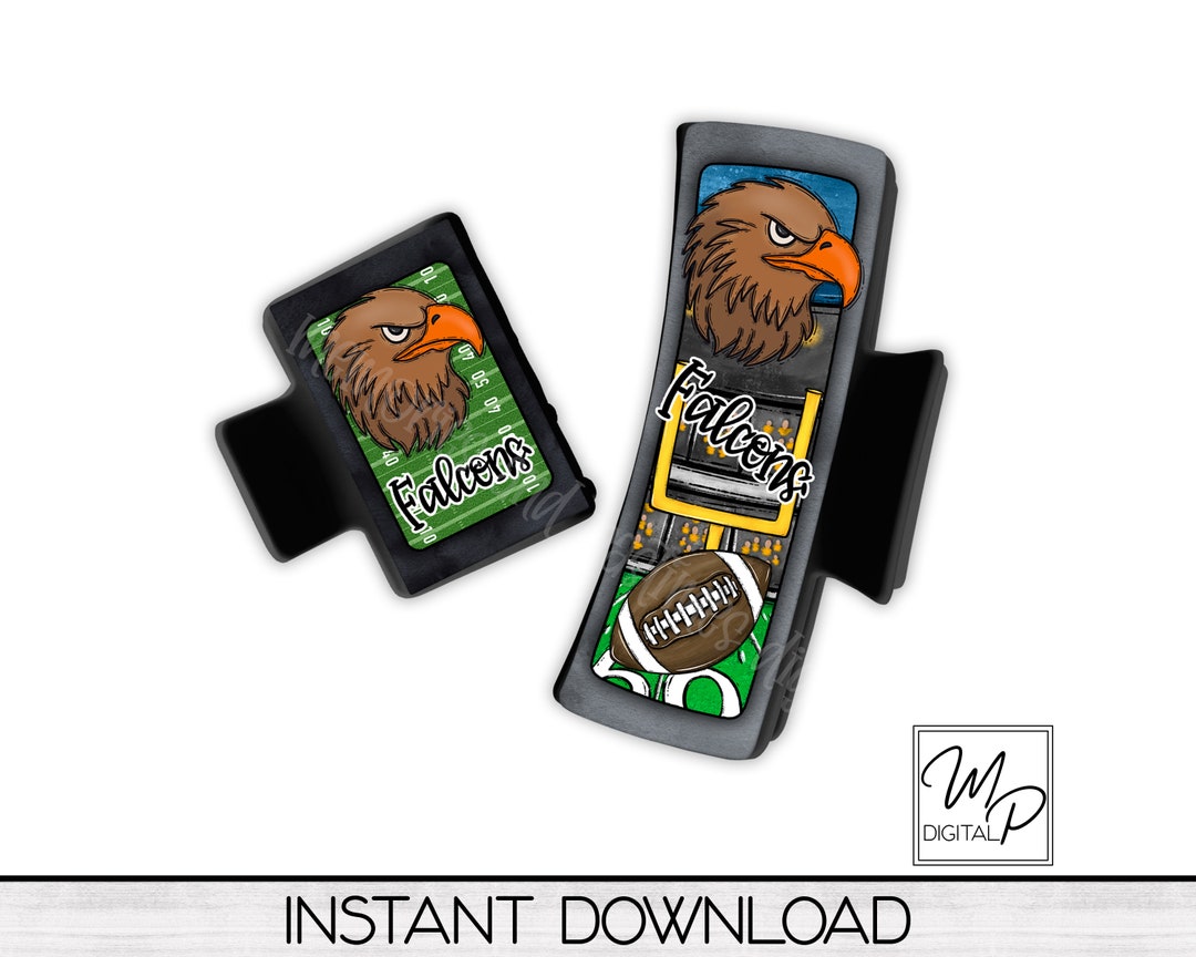 Falcon Football Team Spirit PNG Design for Sublimation of Hair Clips ...