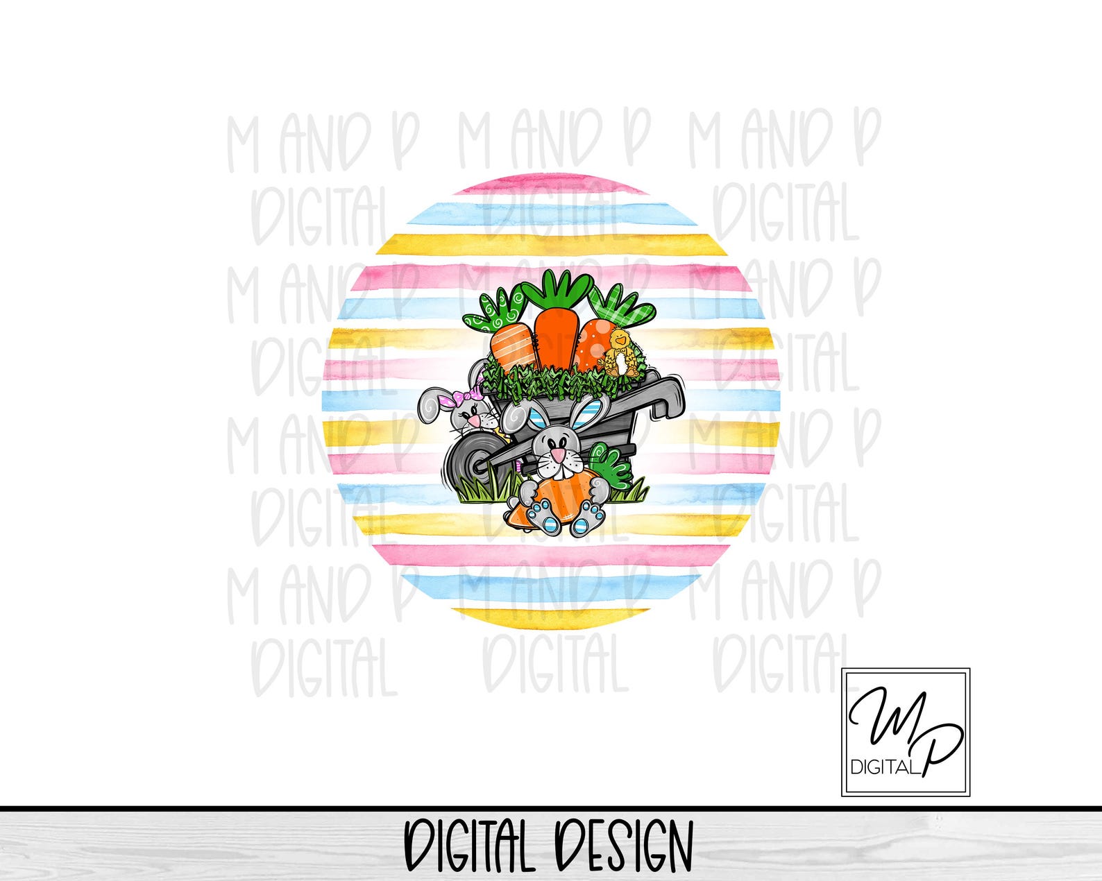 Easter Bunny and Carrots Wind Spinner PNG Design for Sublimation ...