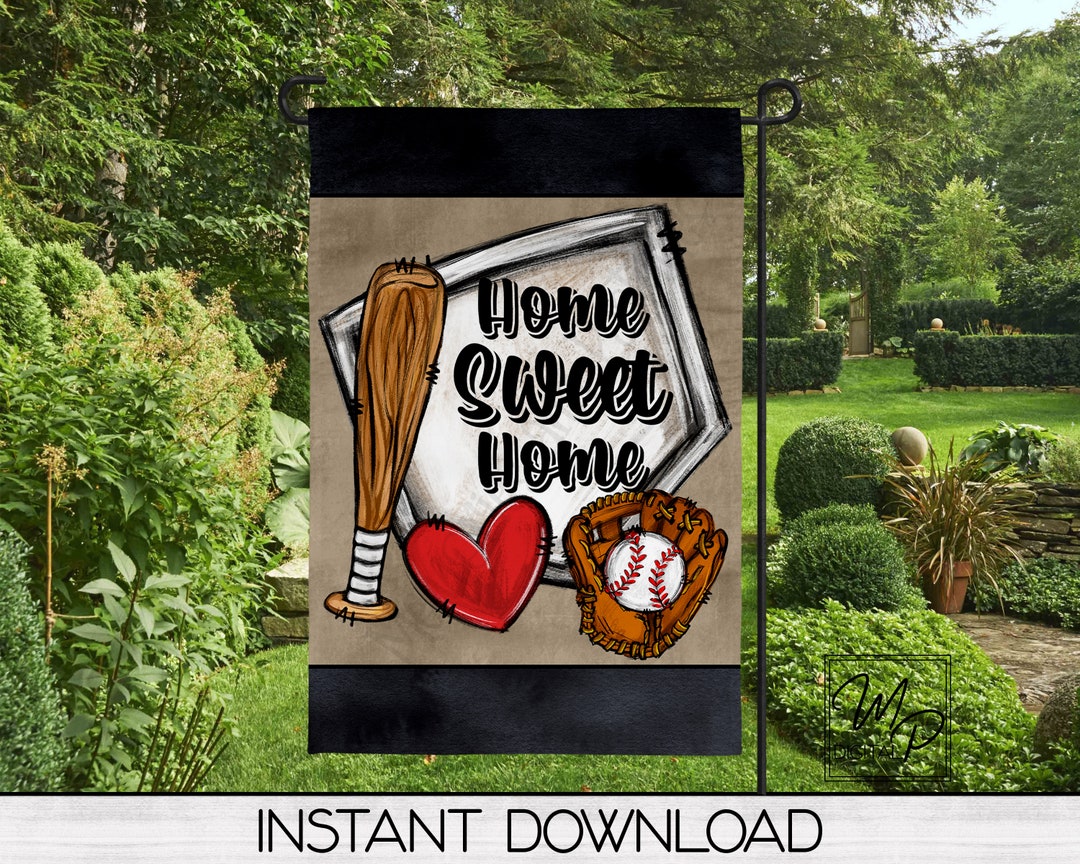 Black Baseball Garden Flag Sublimation Digital Design, Instant Download ...