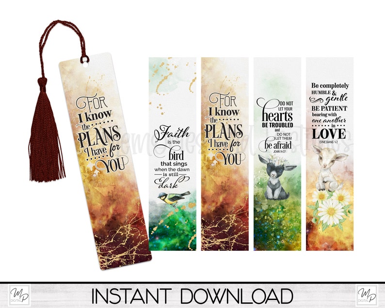 Christian Bookmark PNG for Sublimation, Bible Verse Bookmark ...