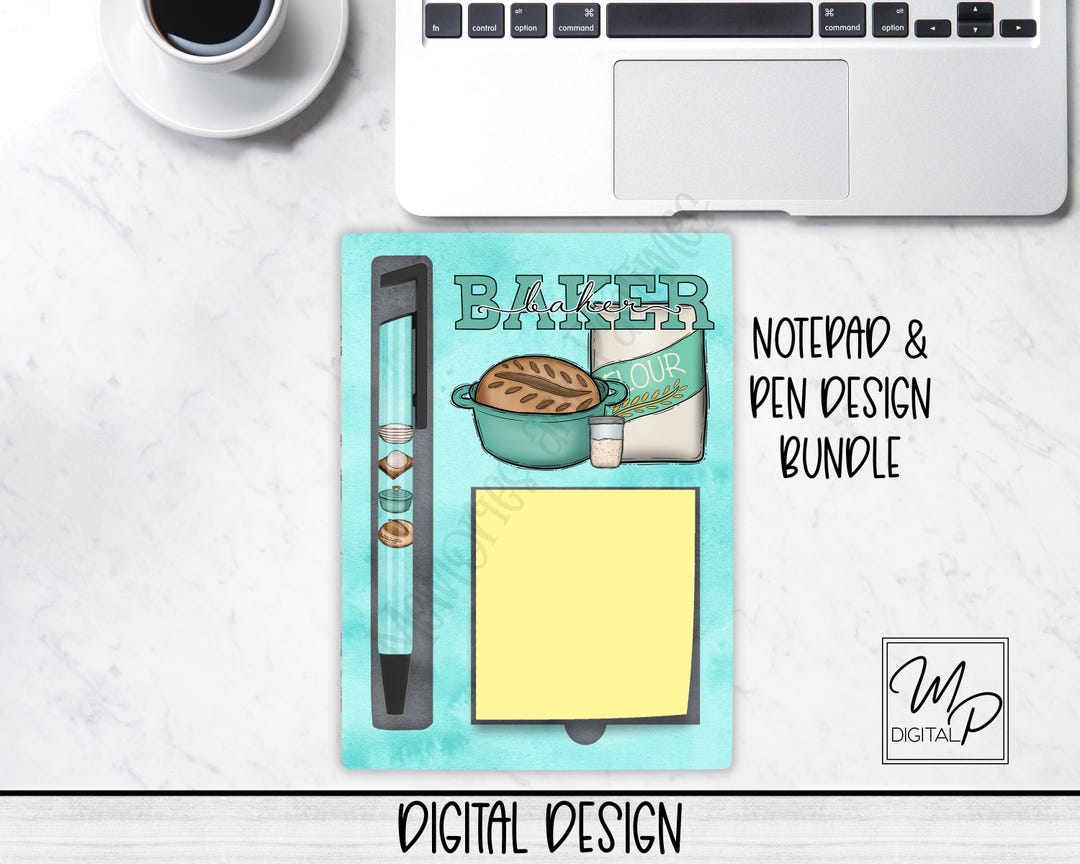 Baking Sourdough Notepad Holder and Pen PNG Sublimation Design, Digital ...