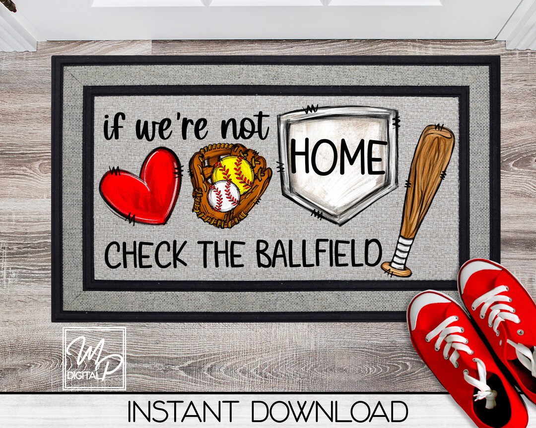 Baseball and Softball Front Door Mat Sublimation Design Download, Rug ...