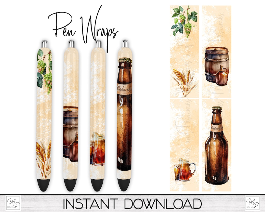 Beer Epoxy Pen Wrap PNG Design Digital Download, Ink Pen Wrap ...