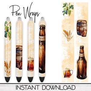 Beer Epoxy Pen Wrap PNG Design Digital Download, Ink Pen Wrap ...