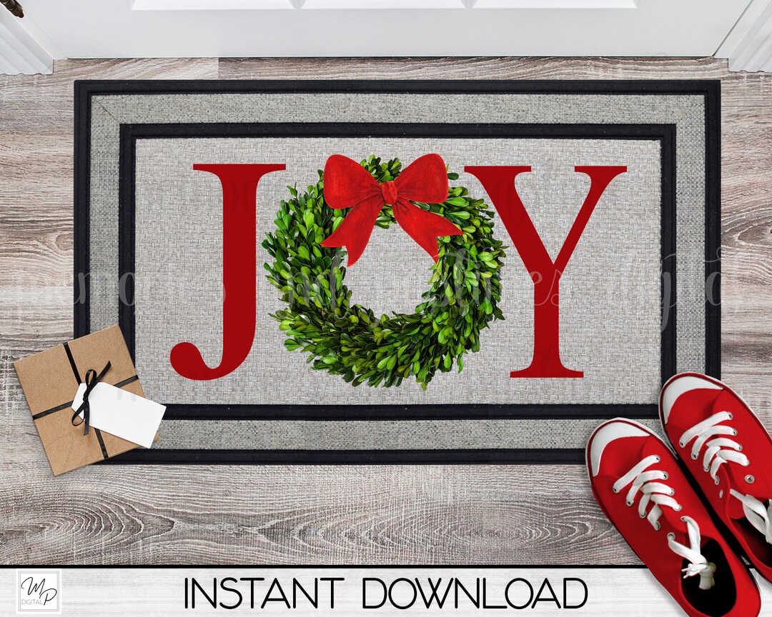 Christmas Door Mat Sublimation Design Download, Joy Rug Design, Doormat ...
