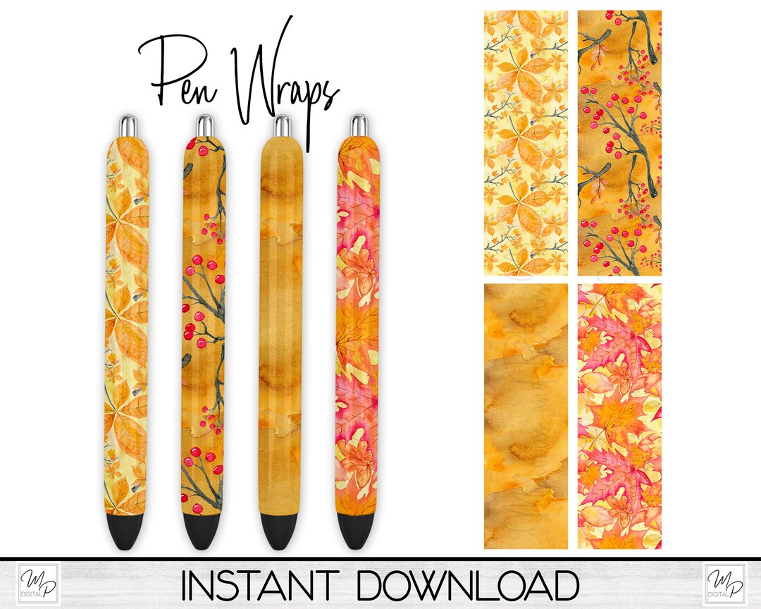 Fall Leaves Fall Epoxy Pen Wrap PNG Design Digital Download, Autumn Ink ...