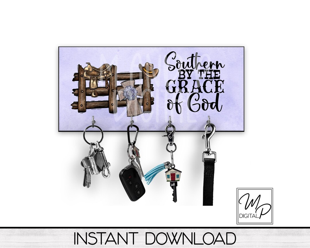 Southern Christian Key Hanger PNG Sublimation Design, Key Holder ...