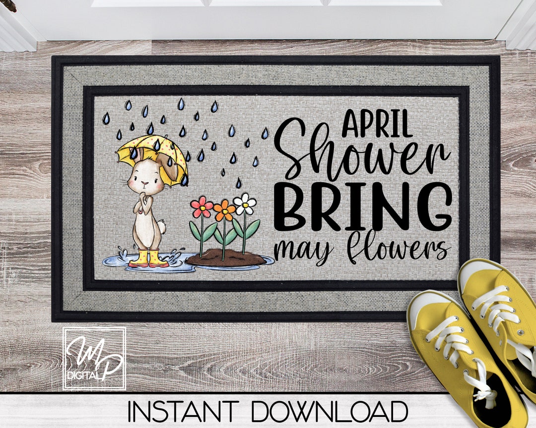 Spring Front Door Mat Sublimation Design Download, Rug PNG, April ...