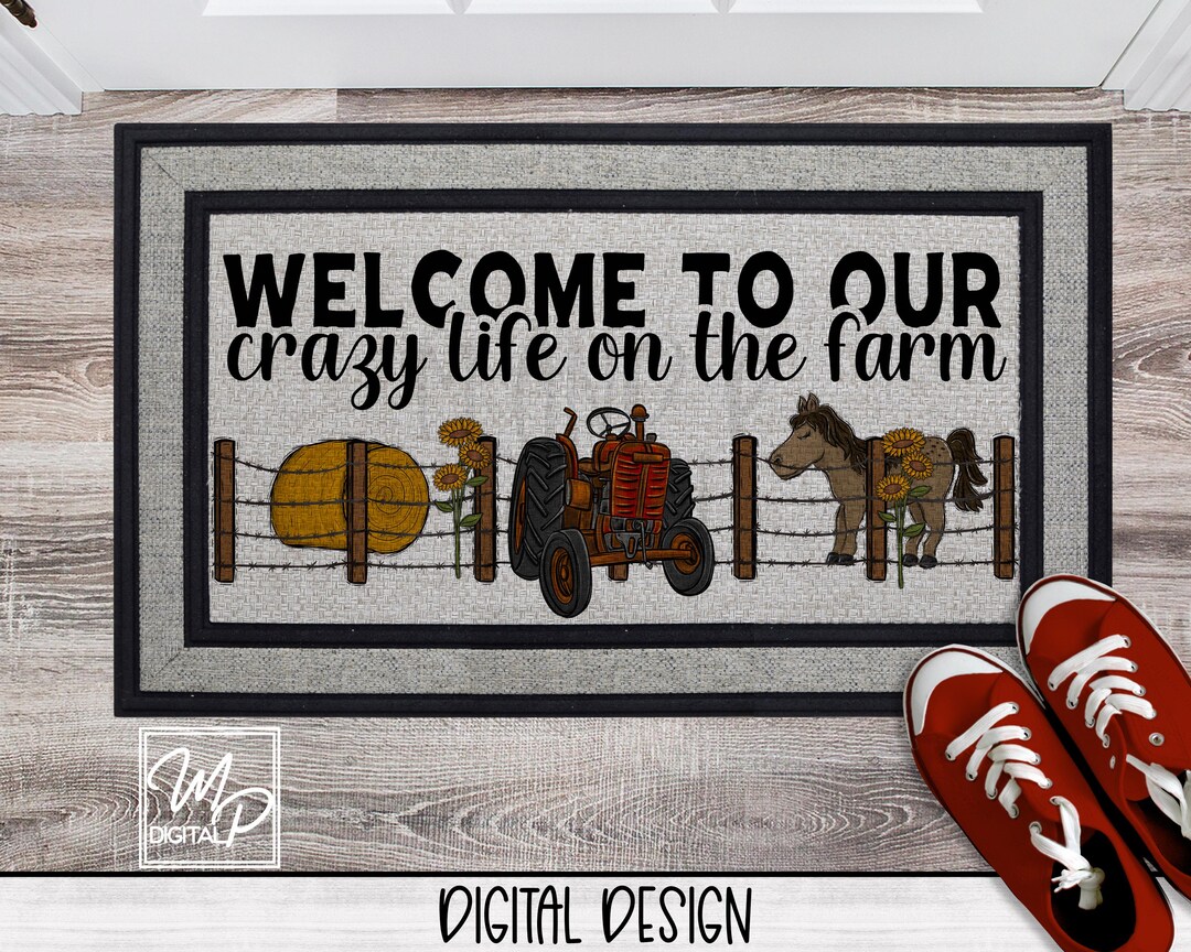 Welcome to Our Farm Front Door Mat Sublimation Design Download, Rug PNG ...