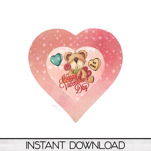 Valentine's Day Bear Heart Wind Spinner PNG Design for Sublimation ...