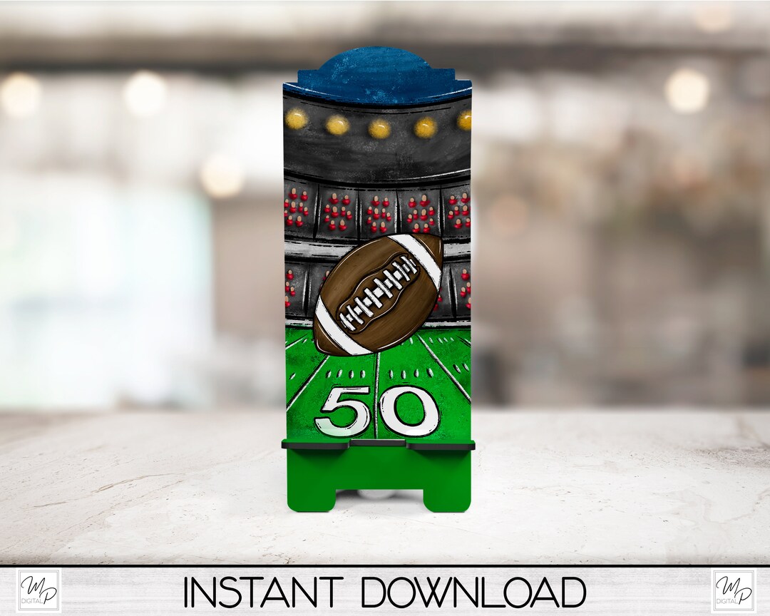 Football Mobile Phone Stand PNG Design for Sublimation, Cell Phone ...