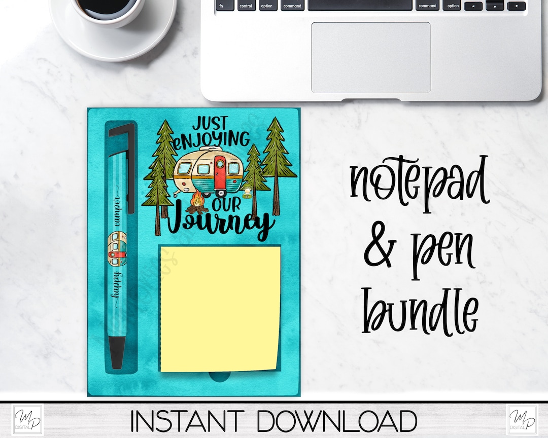 RV Camping Notepad Holder and Pen PNG Sublimation Design, Digital ...