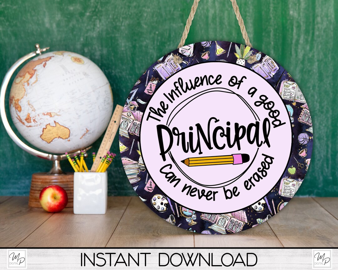 School Principal Round Door Sign Hanger, PNG Digital Design Download ...