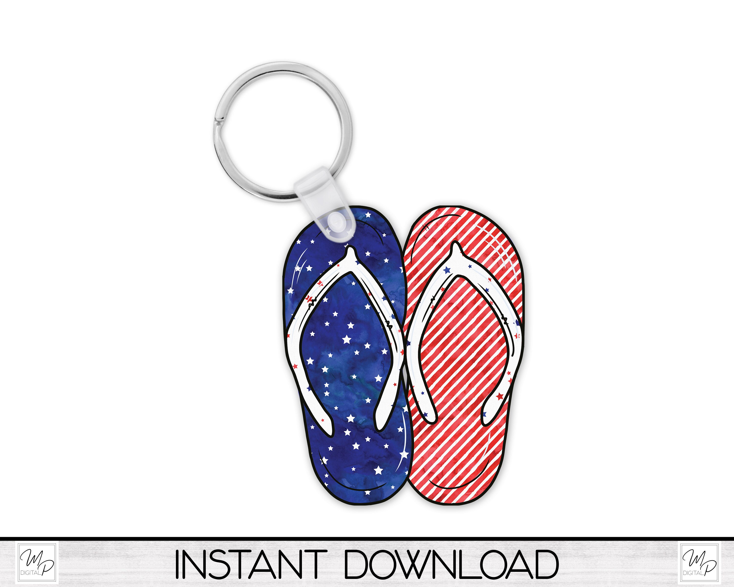 Patriotic Double Flip Flop PNG Design for Sublimation of - Etsy