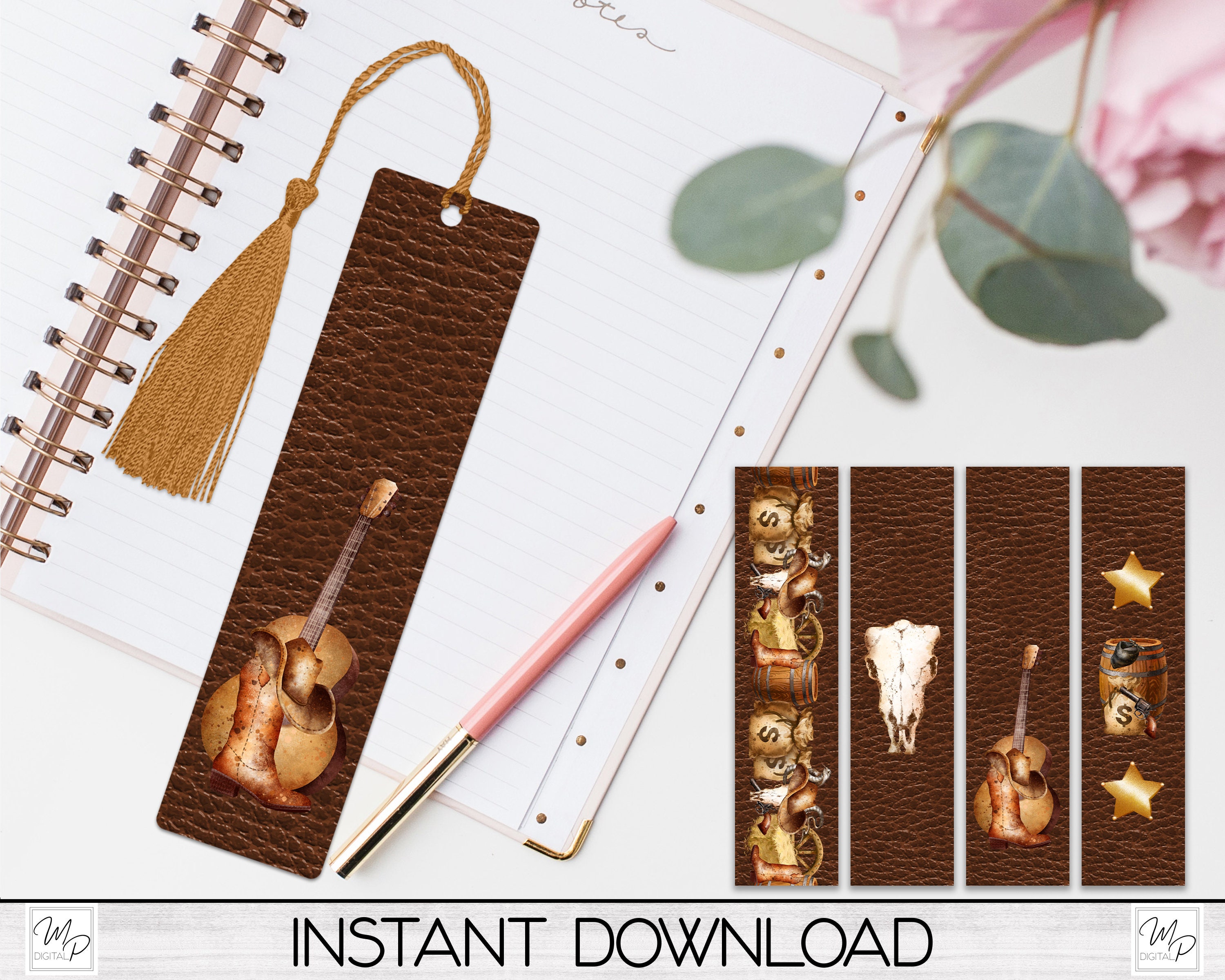 Western Cowboy Bookmark PNG for Sublimation Bookmark for Men - Etsy