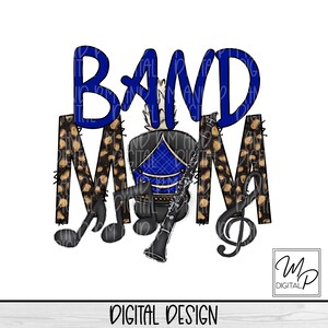 Blue Clarinet Band Mom PNG, Sports Sublimation PNG Design for Shirt or ...