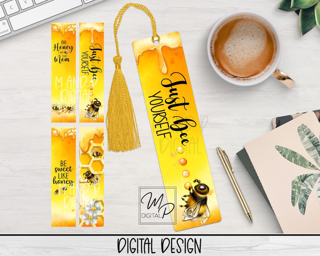 Honey Bee Bookmark PNG for Sublimation, Bookmark Sublimation Design ...