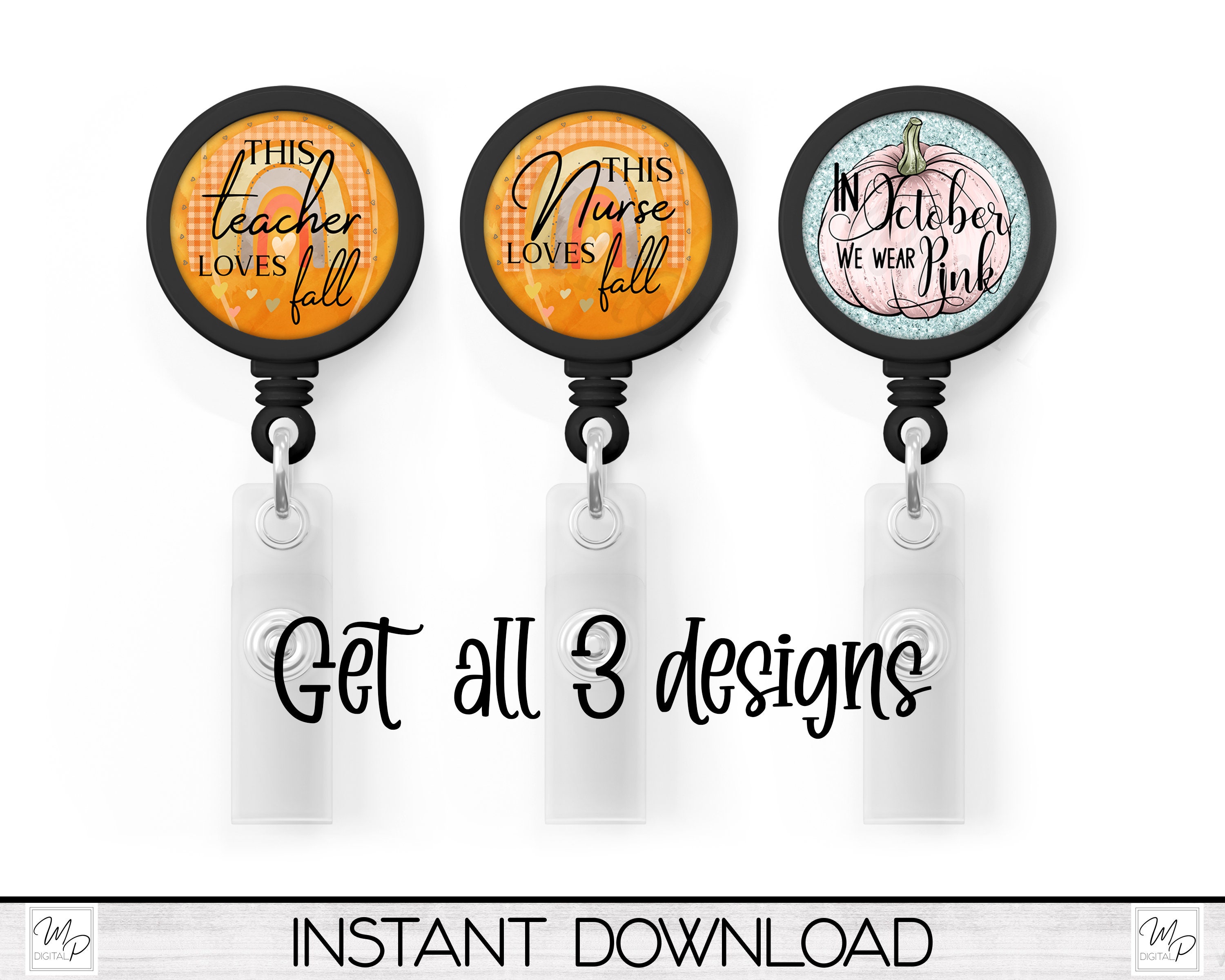 Fall Badge Reel PNG Bundle for Sublimation Design Nurse - Etsy