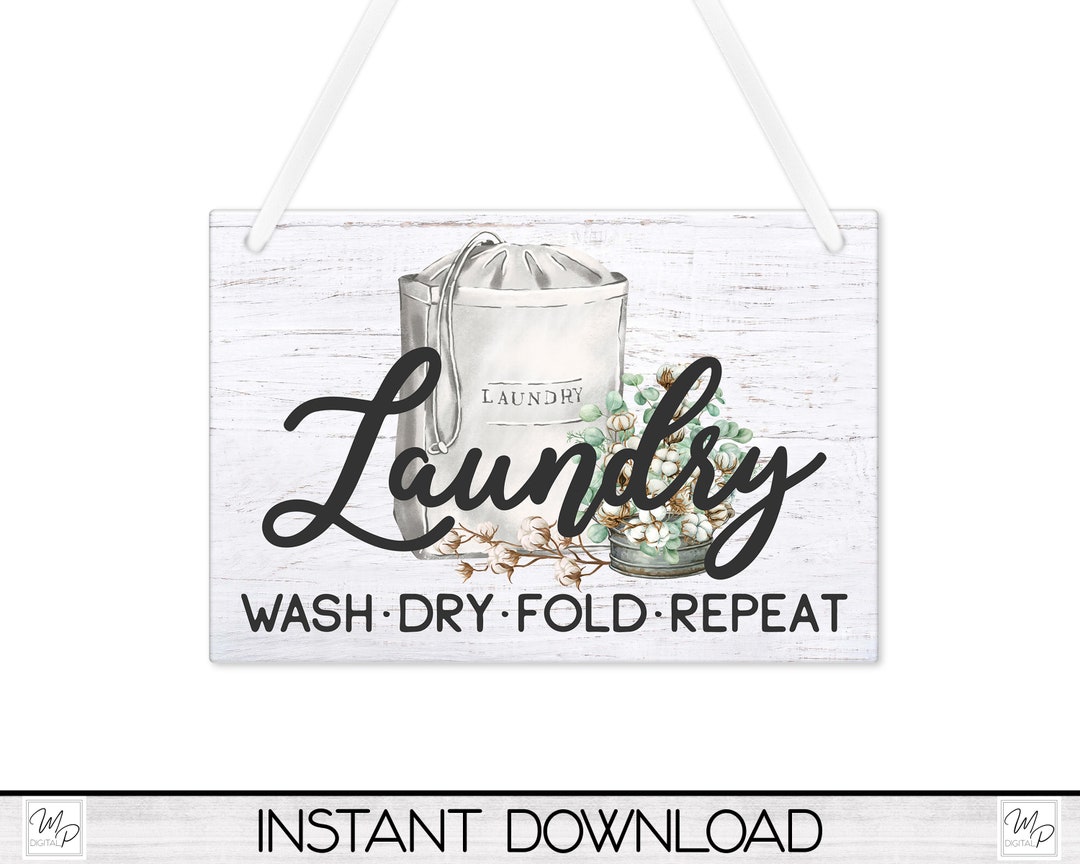 Laundry Sign PNG Sublimation Design Download, 18x12 Inch Rectangle Sign ...