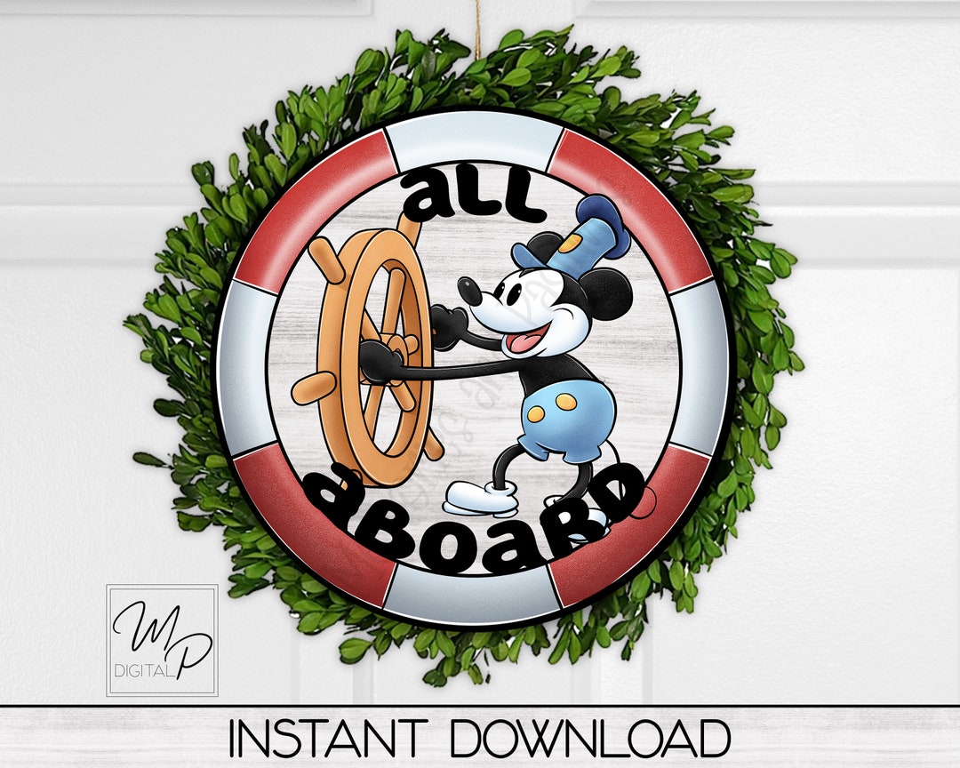 Steamboat Willie Cruise Round Door Sign Sublimation Design Download ...