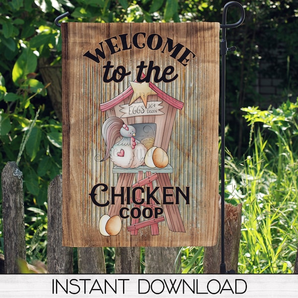 Chicken Garden Flag - Etsy